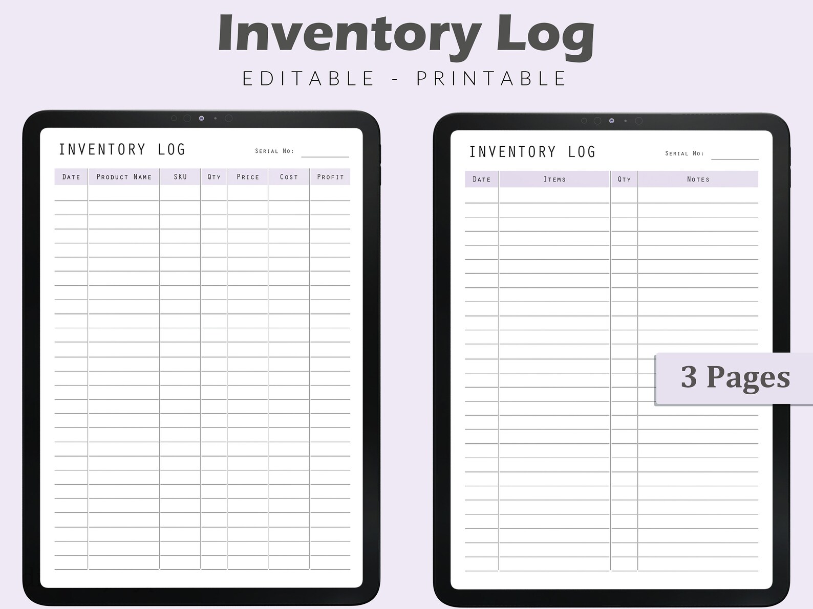 Editable Inventory Log, Inventory Tracker, Product Inventory, Inventory Management, Inventory ...