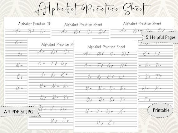 Alphabet Handwriting Practice Sheet Printable Handwriting - Etsy