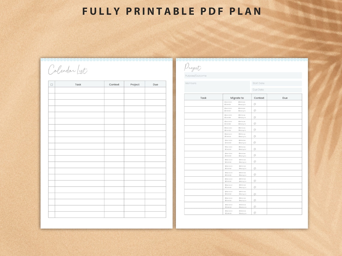 Printable Getting Things Done GTD Planner, GTD Worksheets, Getting ...