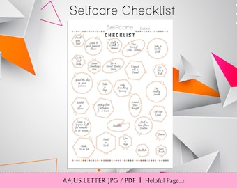 Printable Self Care Checklist Bundle, Self Care Checklist Printable ...