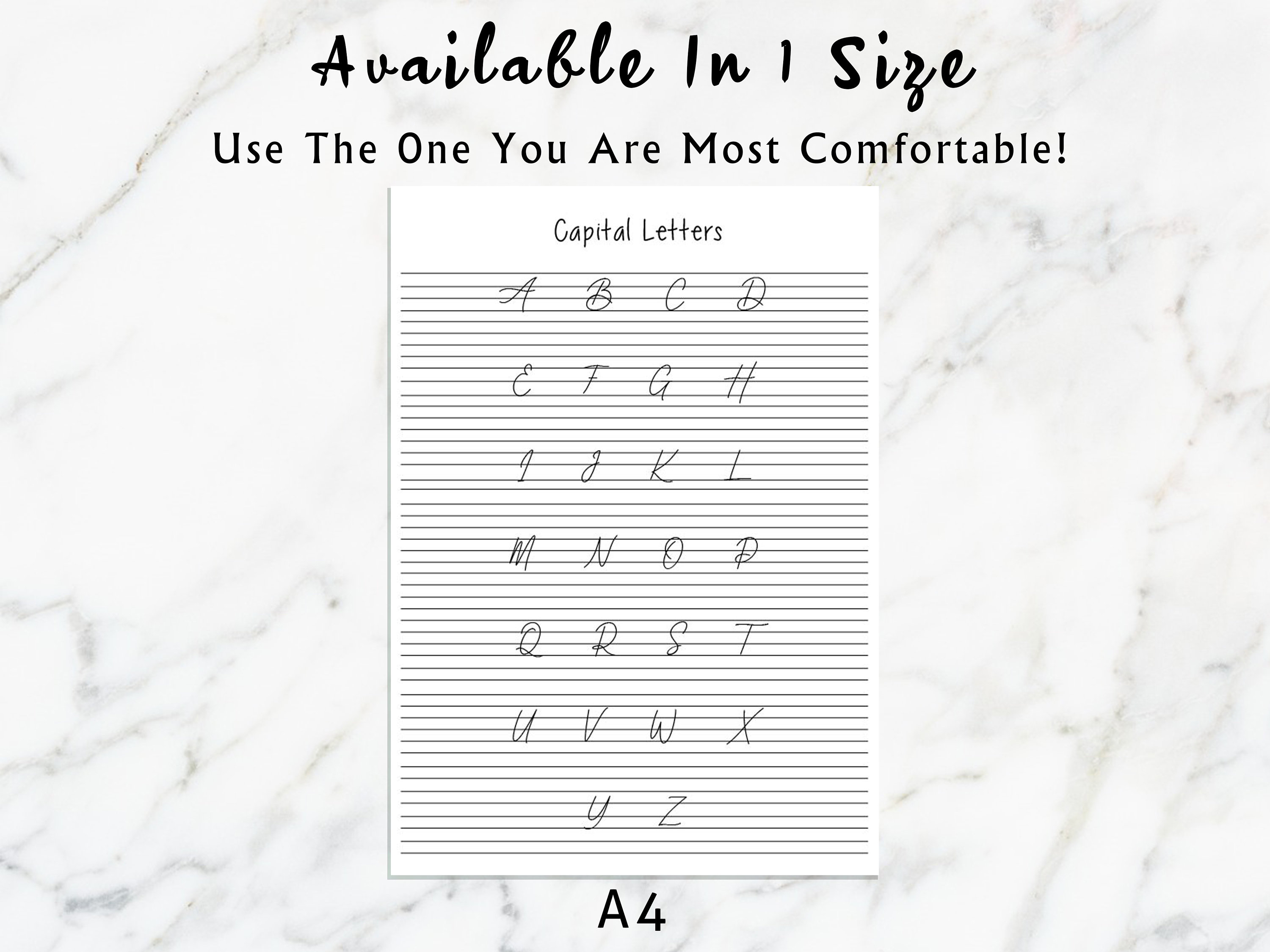 Capital Letters Handwriting Practice Sheet, Printable Handwriting ...