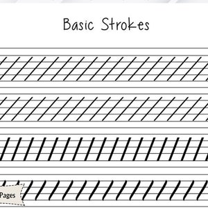 Basic Strokes Handwriting Practice Sheet, Printable Handwriting ...