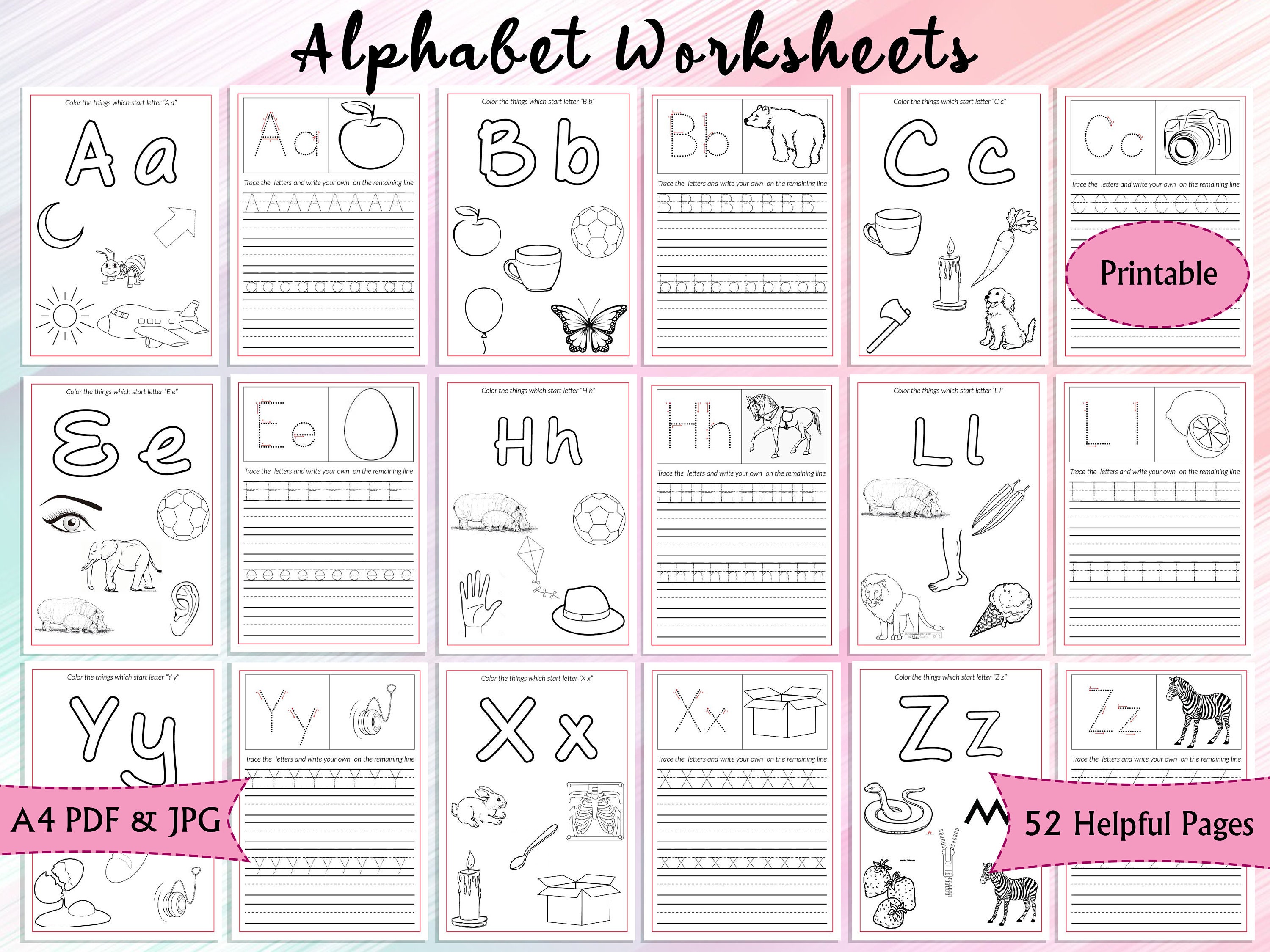Alphabet Handwriting Practice Sheet, Printable Handwriting Worksheets ...
