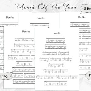 Months of the Year Handwriting Practice Sheet, Printable Handwriting ...