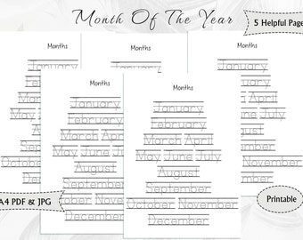 Months of the Year Handwriting Practice Sheet Printable - Etsy