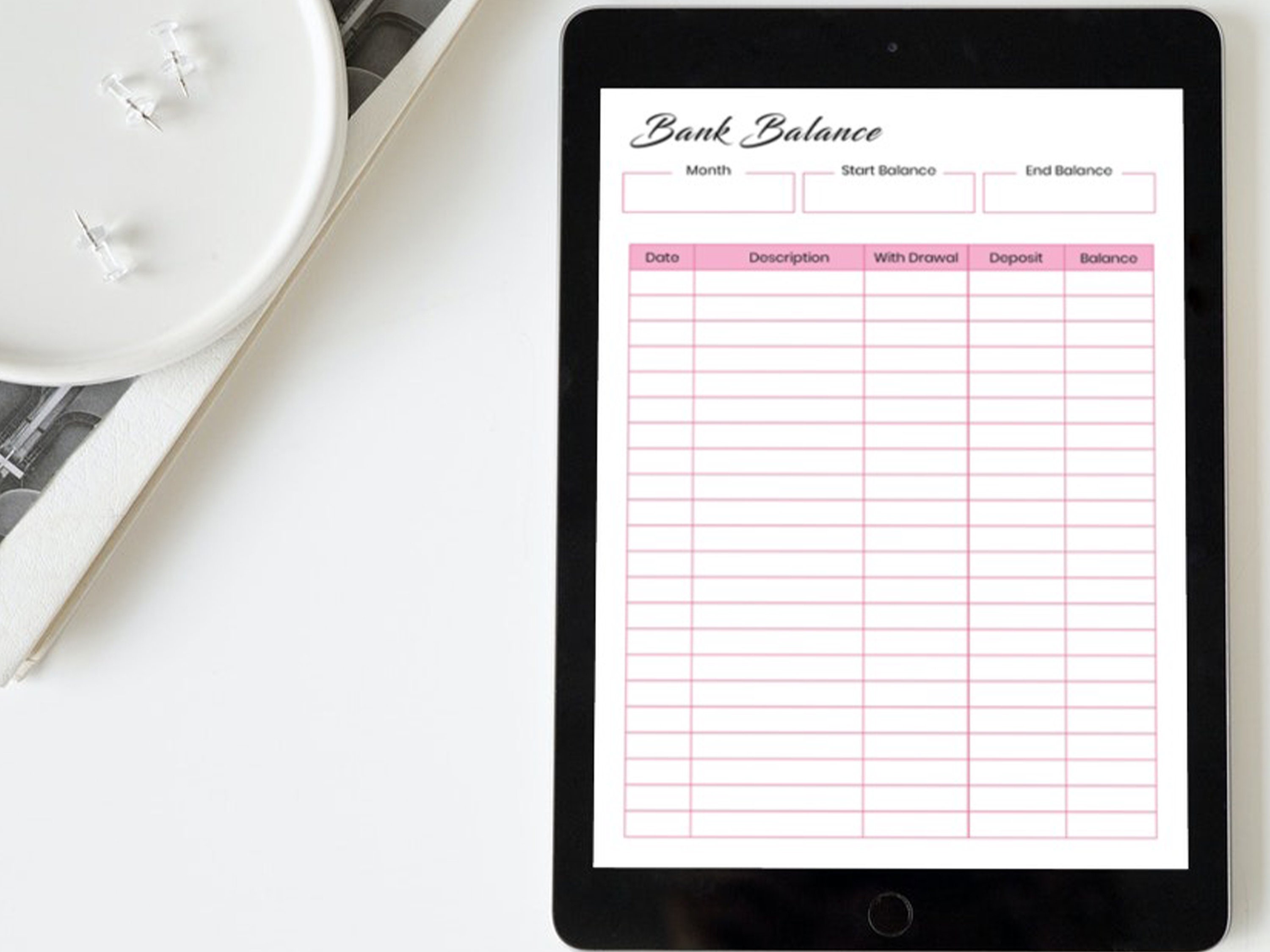 Printable Bank Balance, Bank Balance Printable, Bank Account Log ...