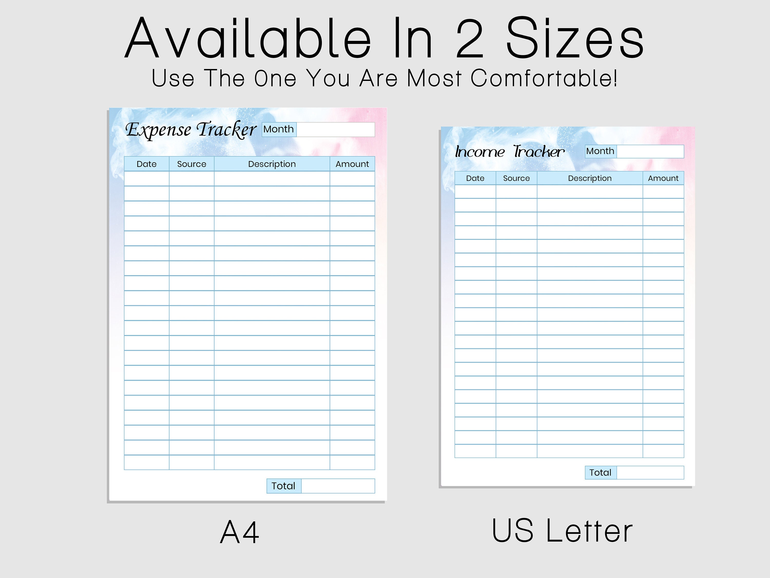 Printable Income and Expense Tracker, Income Tracker, Expense Tracker ...