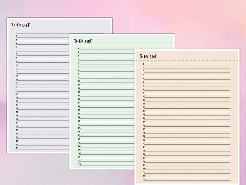 Printable to Do List, to Do List Pages, Daily to Do List, Productivity ...