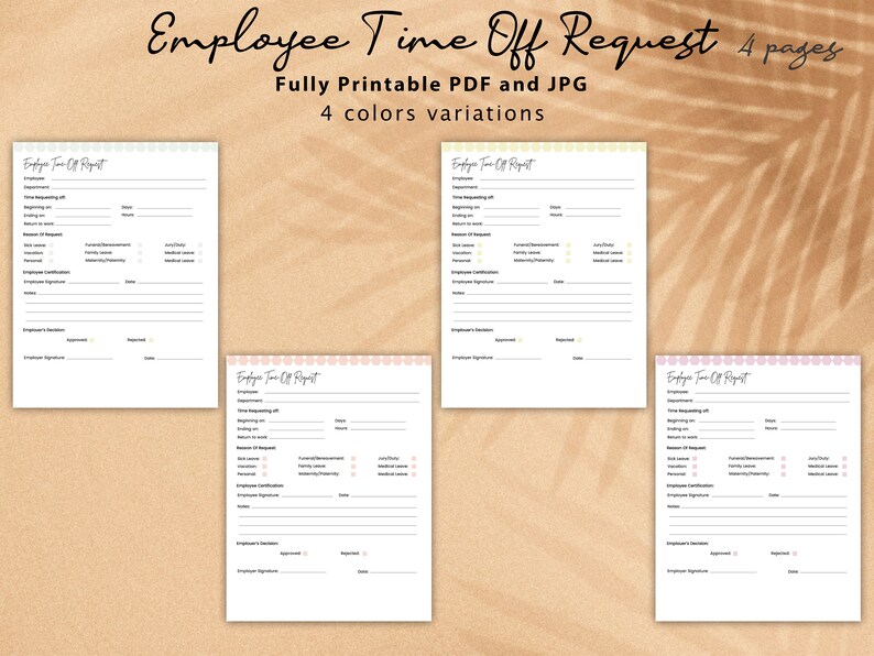 Printable Employee off Request, Employee Time-off Request Template ...