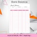 Printable Bank Balance, Bank Balance Printable, Bank Account Log ...