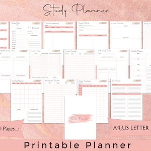 Printable Study Planner, Language Study Planner, Study Template, Study ...