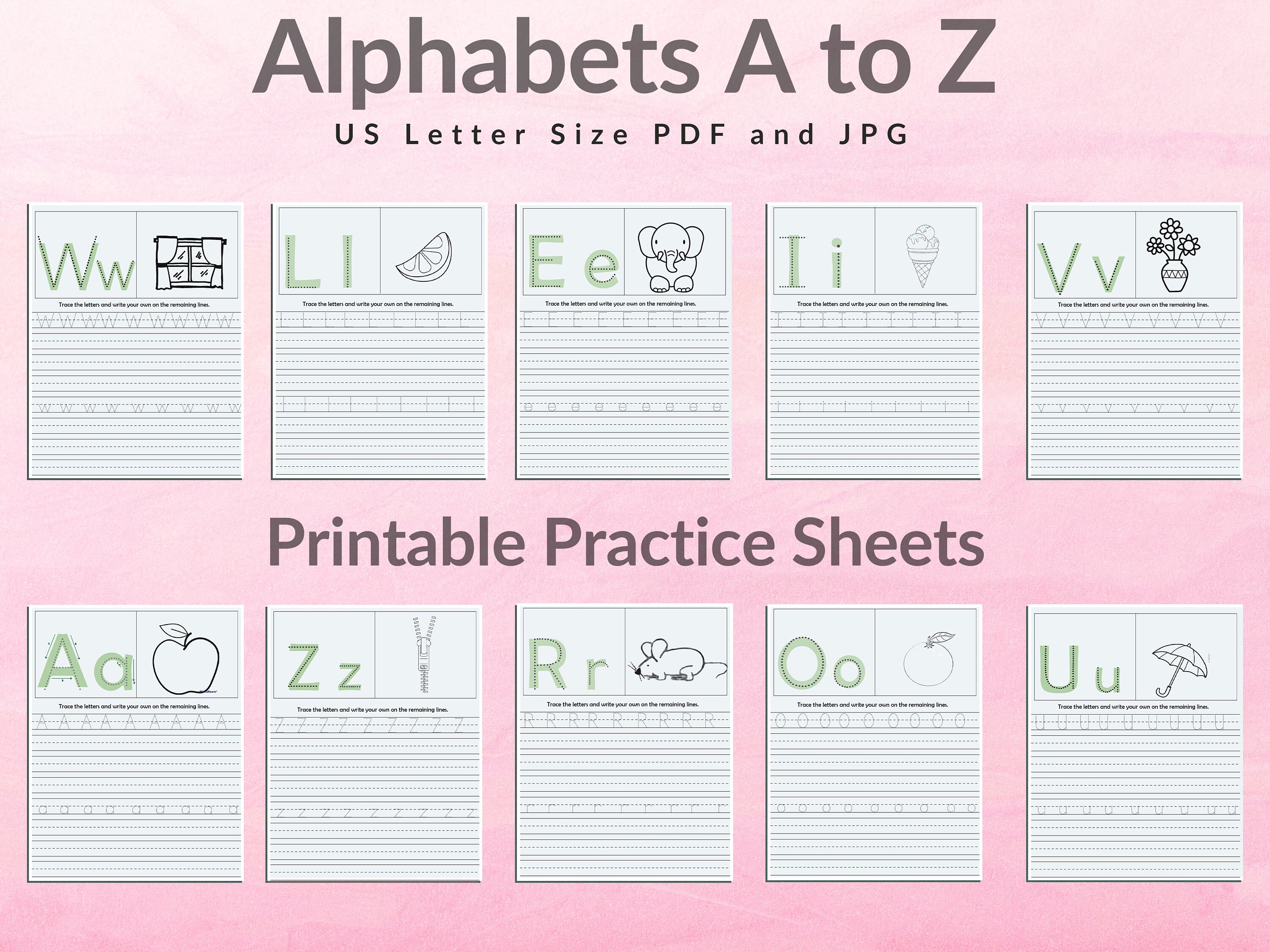 Alphabet Handwriting Practice Sheet, Printable Handwriting Worksheets ...