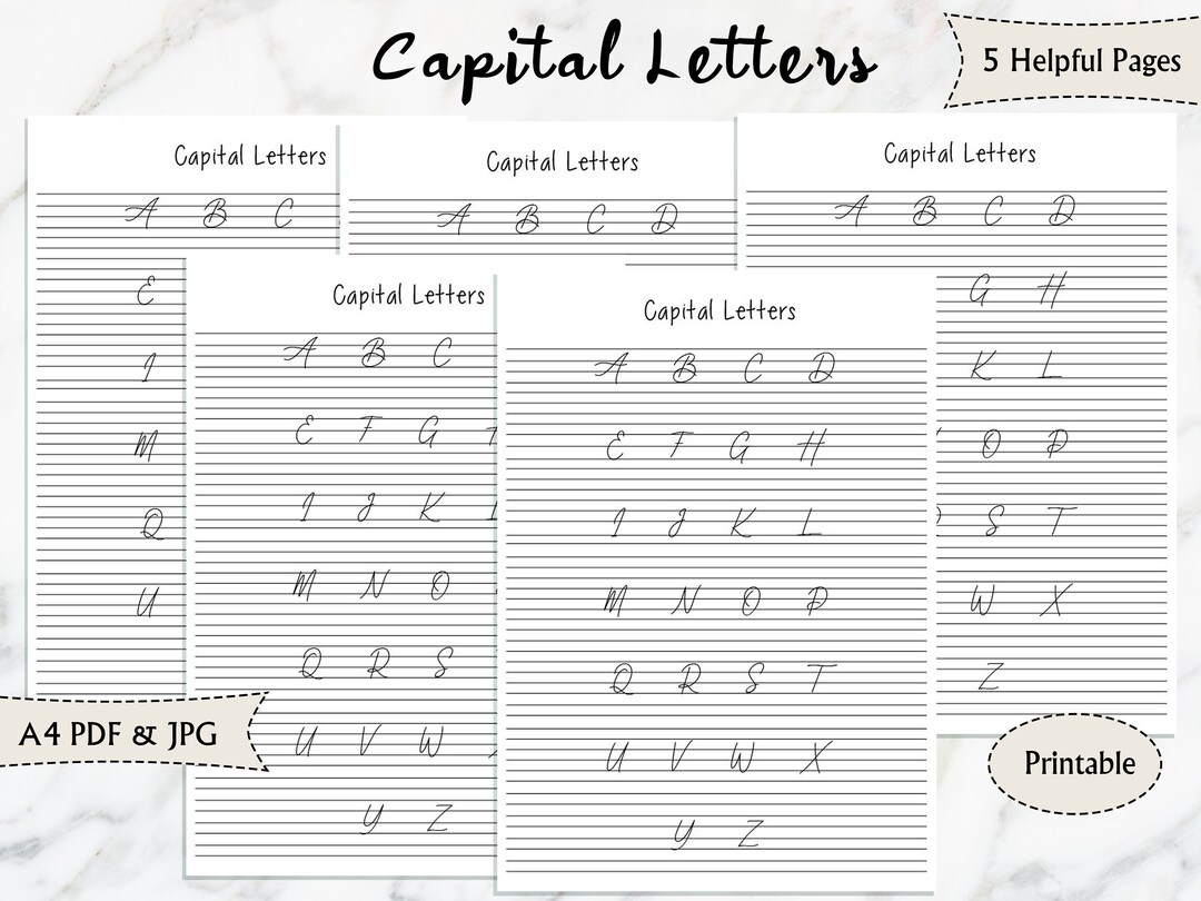 Capital Letters Handwriting Practice Sheet, Printable Handwriting ...