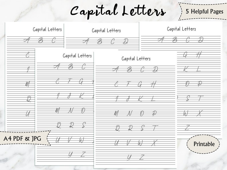 Capital Letters Handwriting Practice Sheet, Printable Handwriting ...