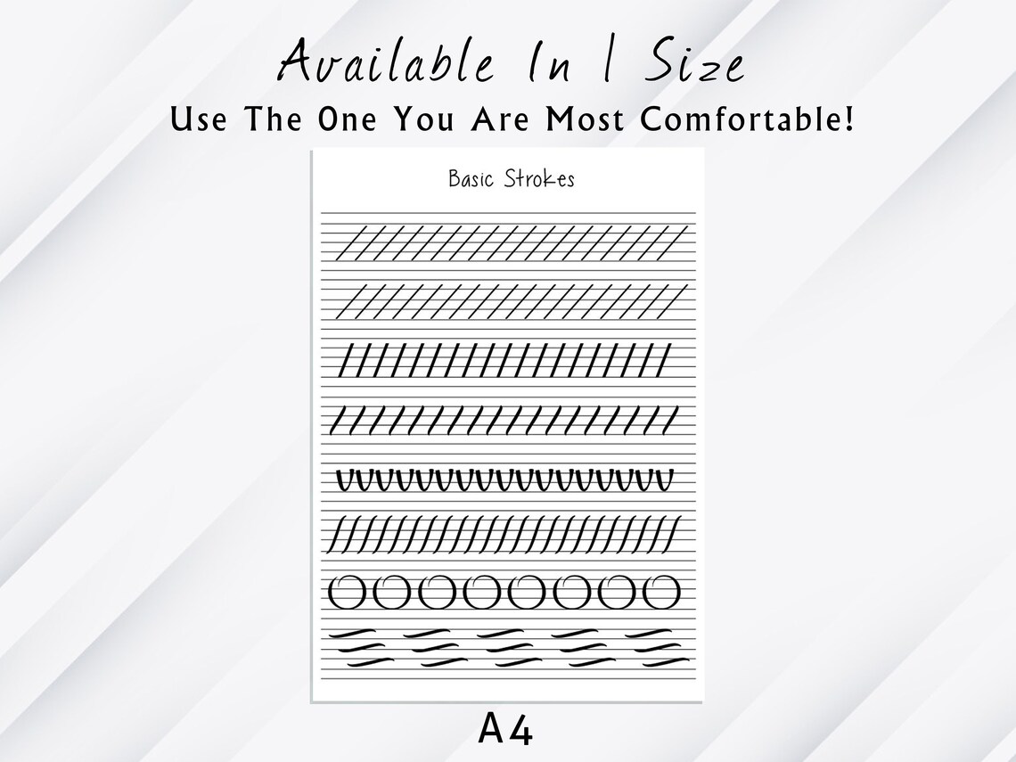 Basic Strokes Handwriting Practice Sheet, Printable Handwriting ...