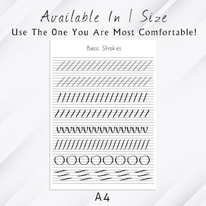 Basic Strokes Handwriting Practice Sheet, Printable Handwriting ...