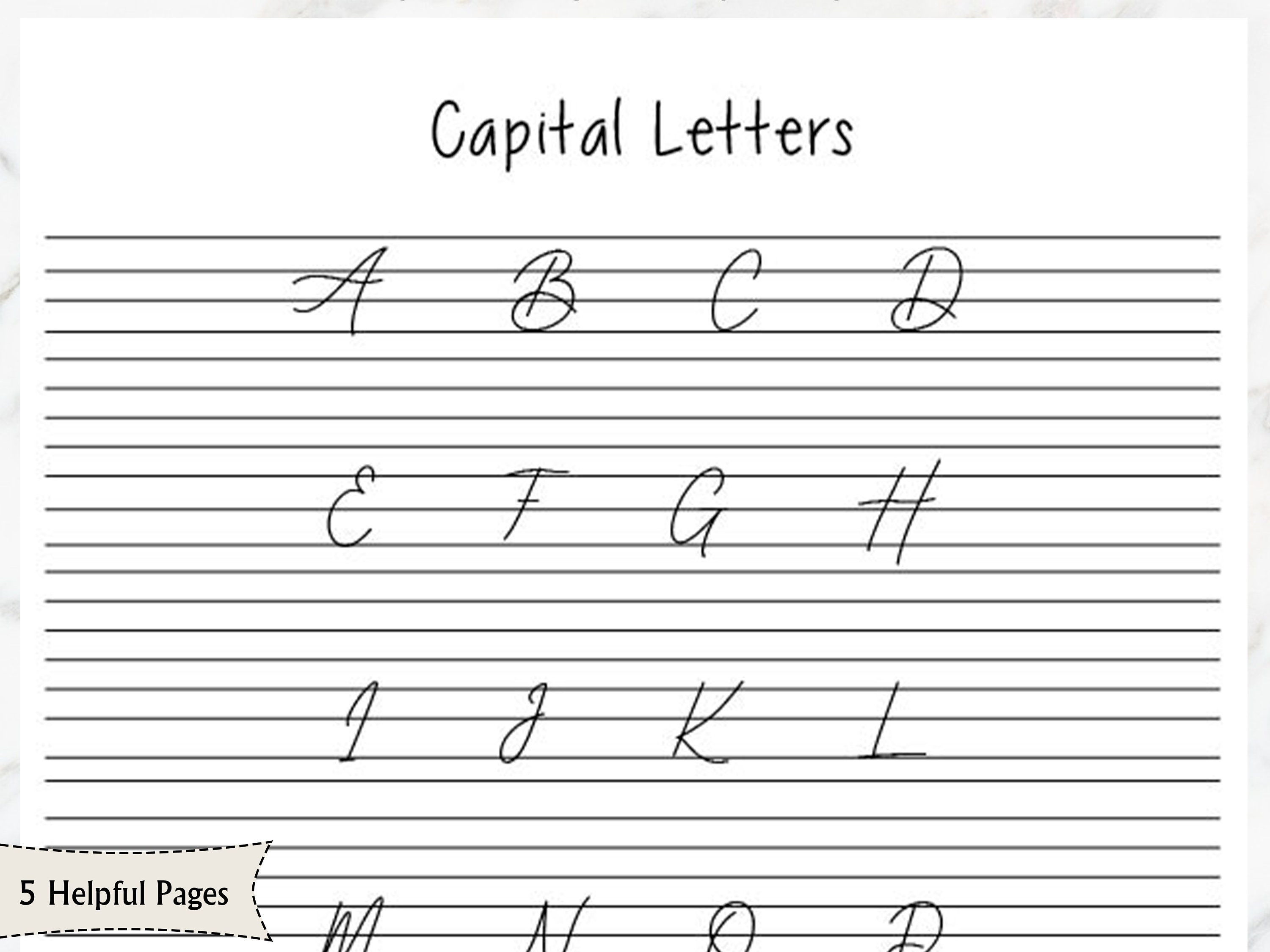 Capital Letters Handwriting Practice Sheet, Printable Handwriting ...