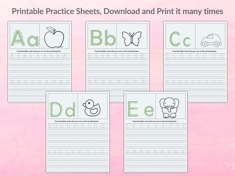 Alphabet Handwriting Practice Sheet, Printable Handwriting Worksheets ...