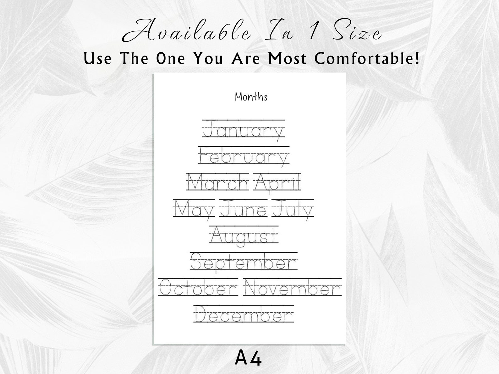 Months of the Year Handwriting Practice Sheet, Printable Handwriting ...