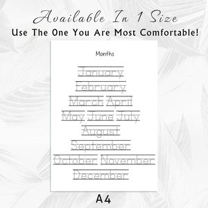 Months of the Year Handwriting Practice Sheet, Printable Handwriting ...