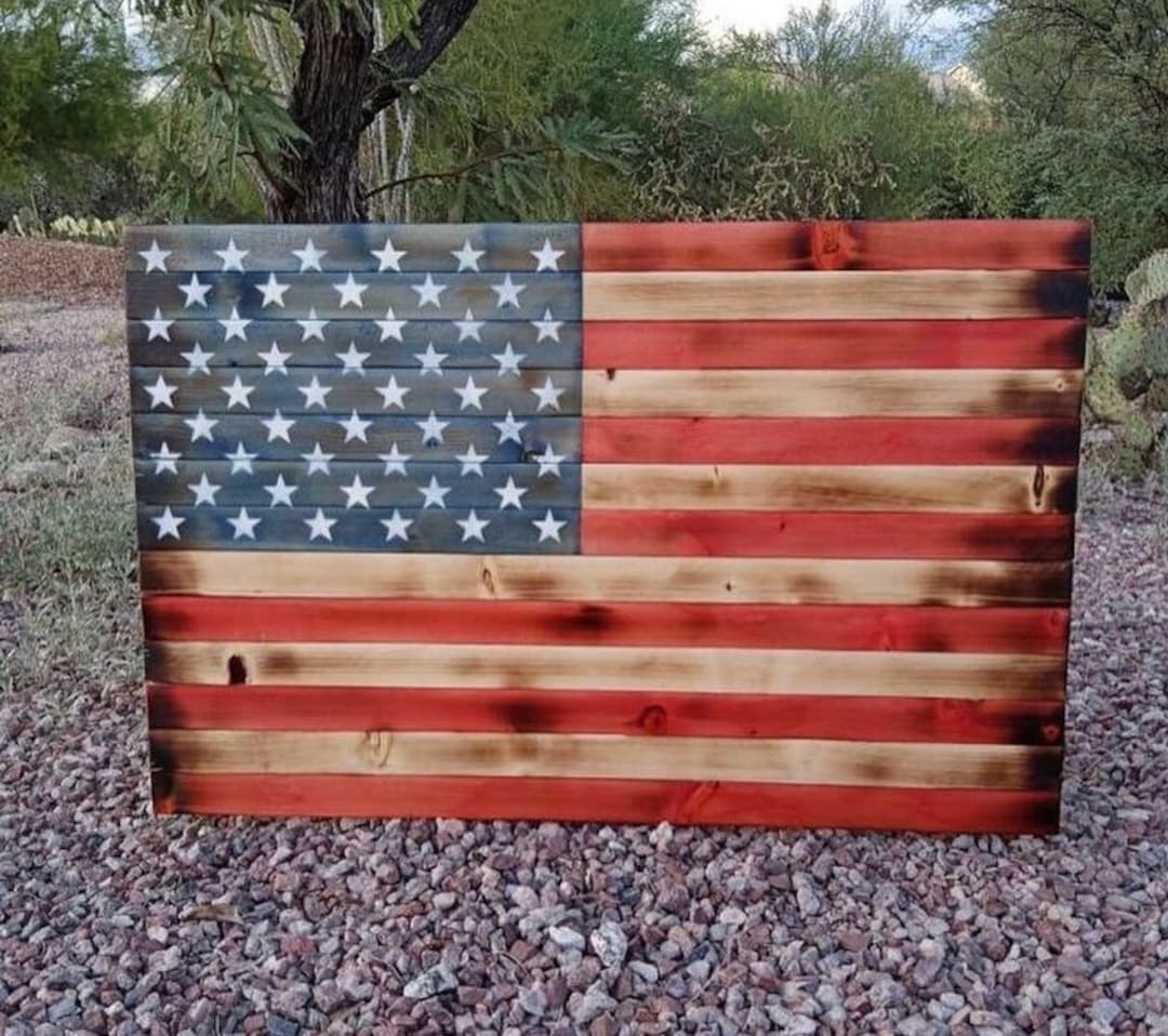 Rustic American Wood Flag - Etsy