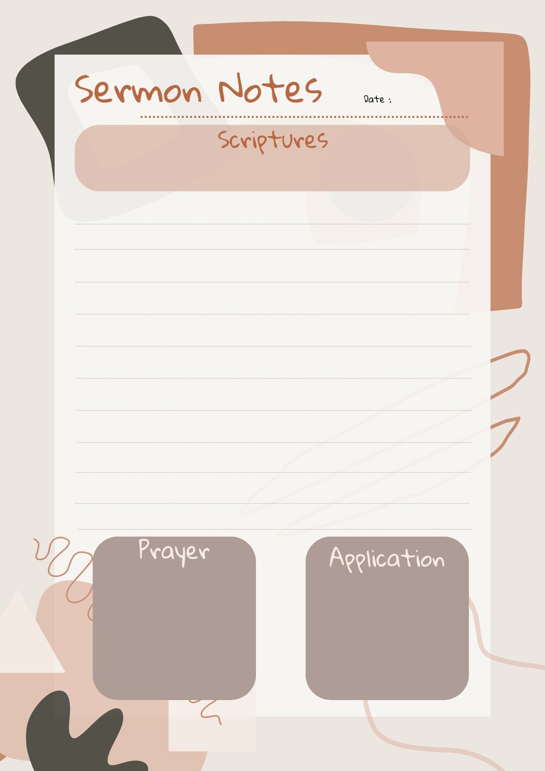 Sermon Notes Sheet - Etsy