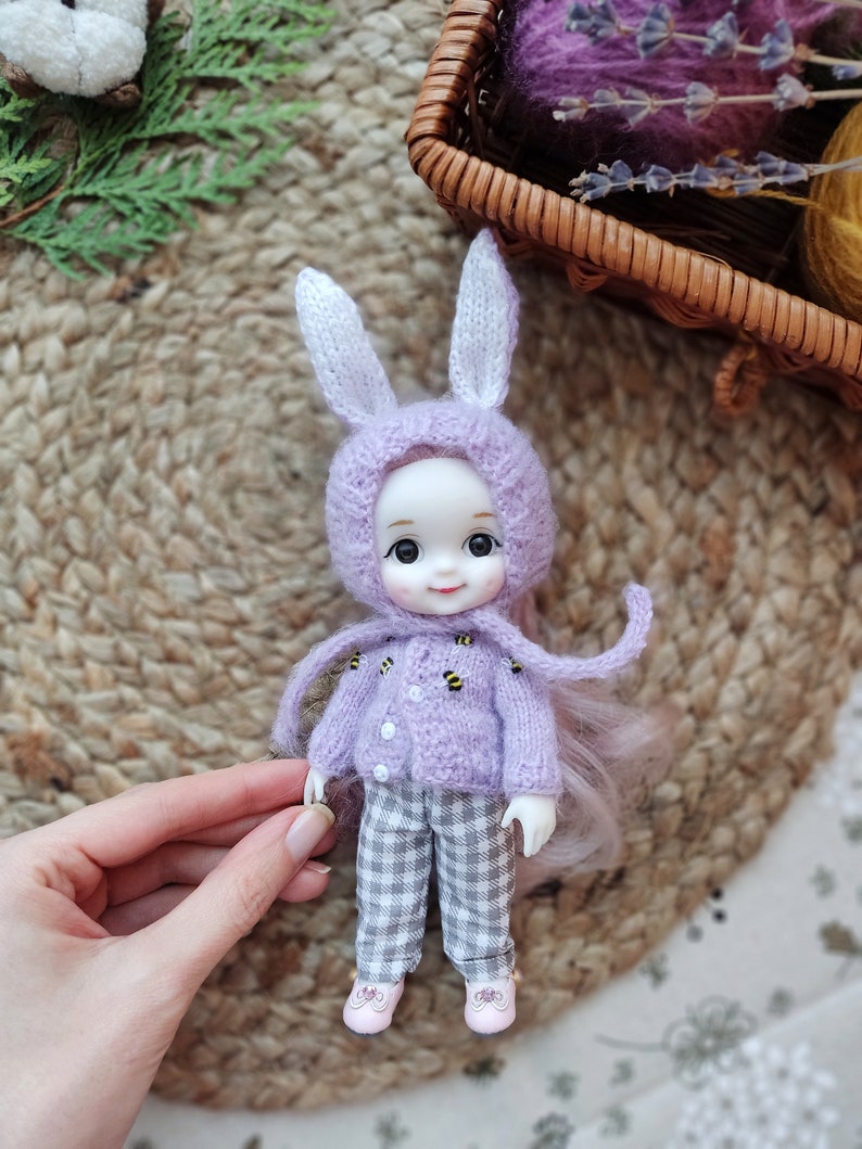 Tiny Bee Cardigan KNITTING PATTERN for Obitsu 11 on Easter / Miniature ...