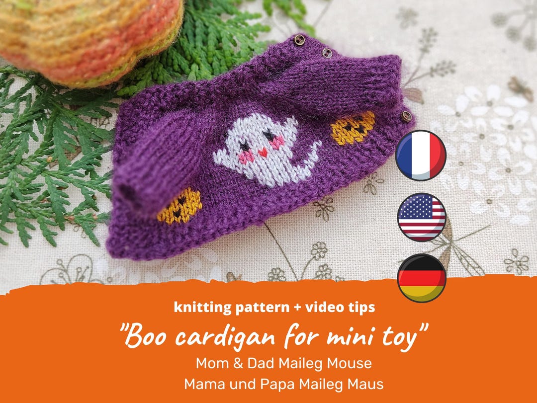Double Sided Boo Sweater for Mom and Dad Maileg Mouse KNIT PATTERN ...