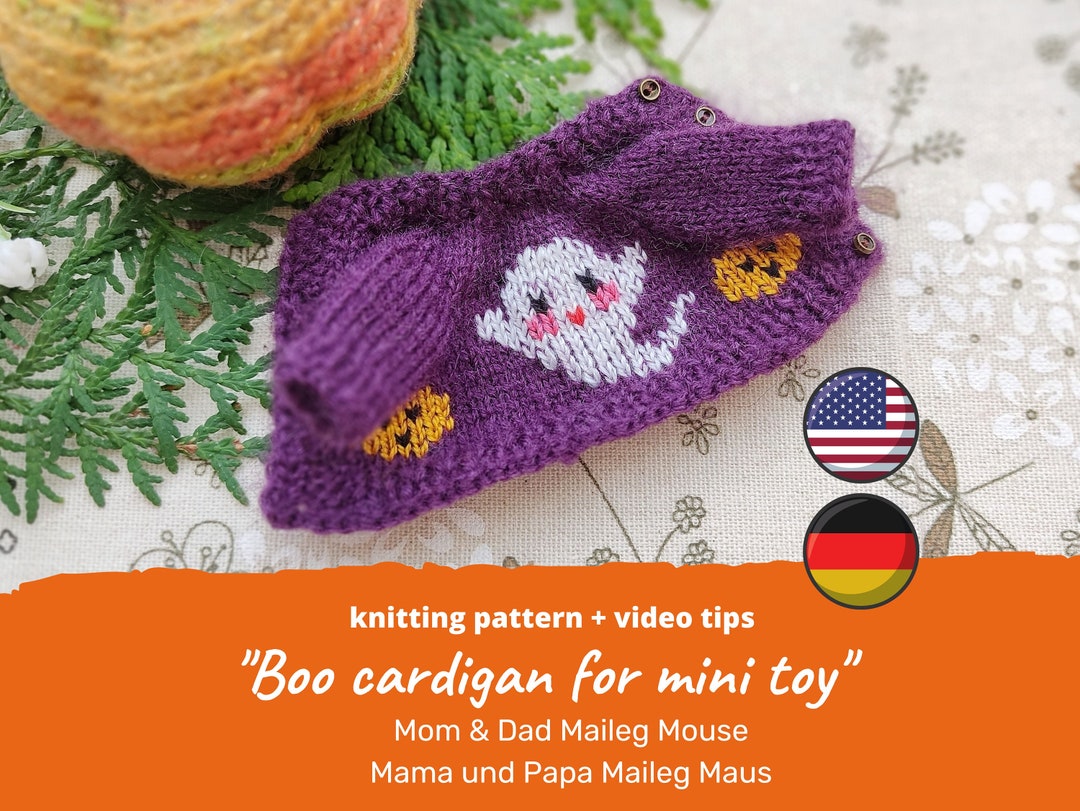 Double Sided Boo Sweater for Mom and Dad Maileg Mouse KNIT PATTERN ...