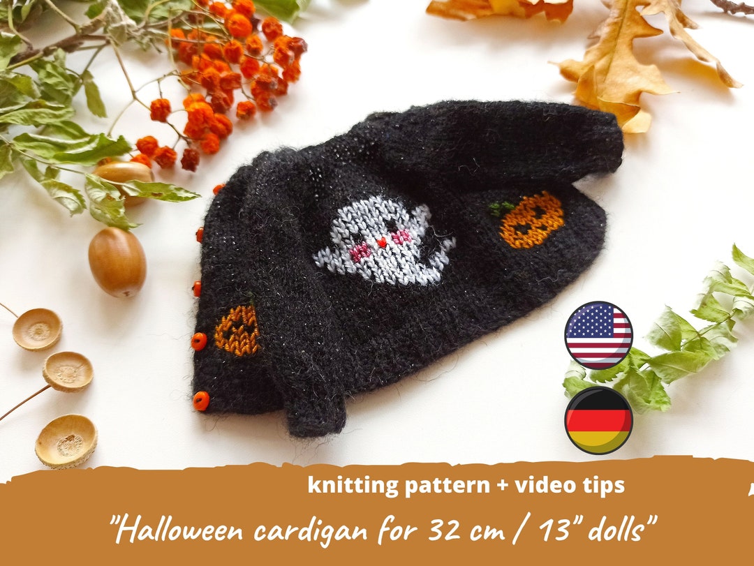 Halloween Sweater KNITTING PATTERN for Paola Reina Doll / Double Sided ...