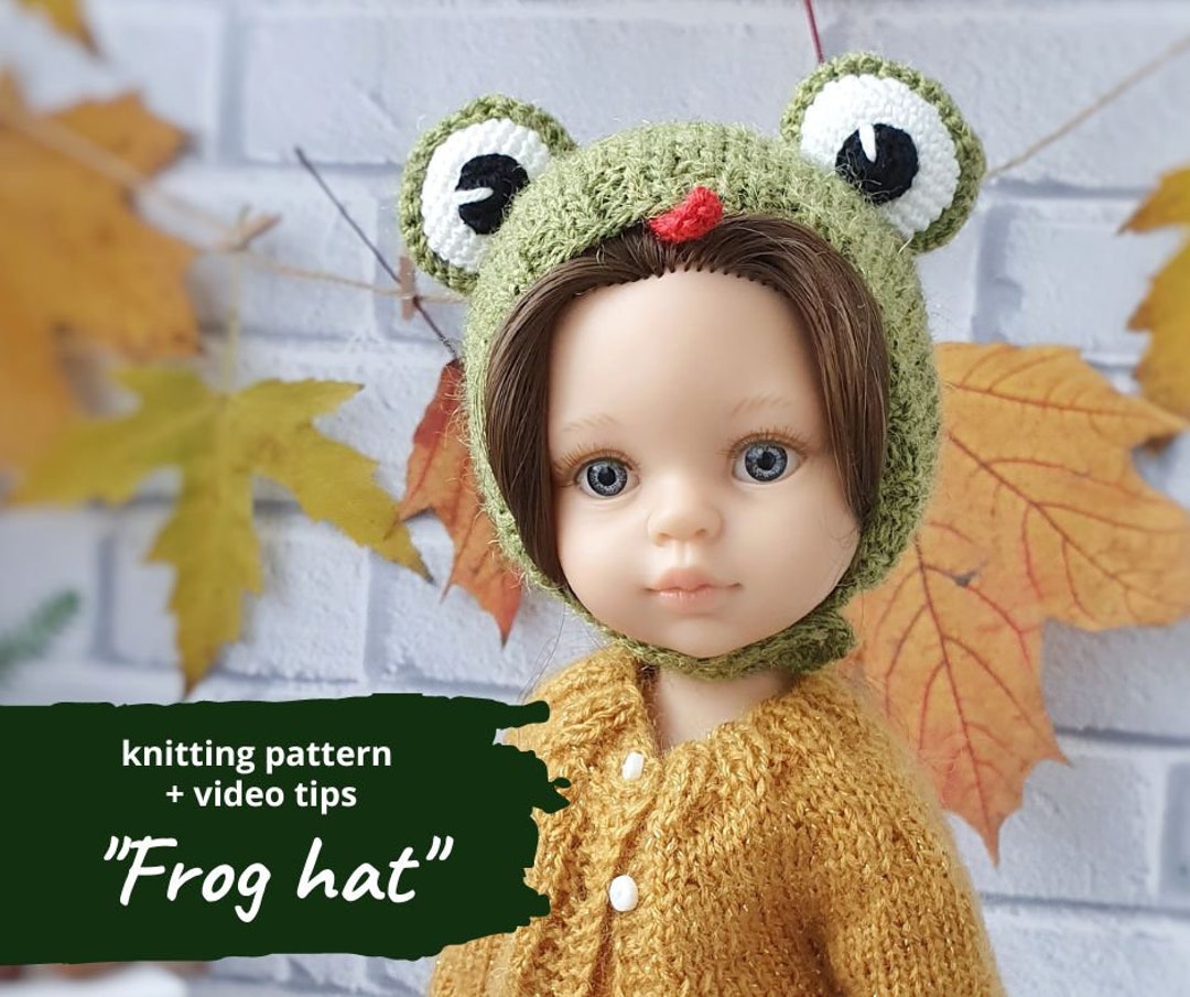 Frog Hat for Paola Reina Doll KNITTING PATTERN on Halloween/ Toad ...