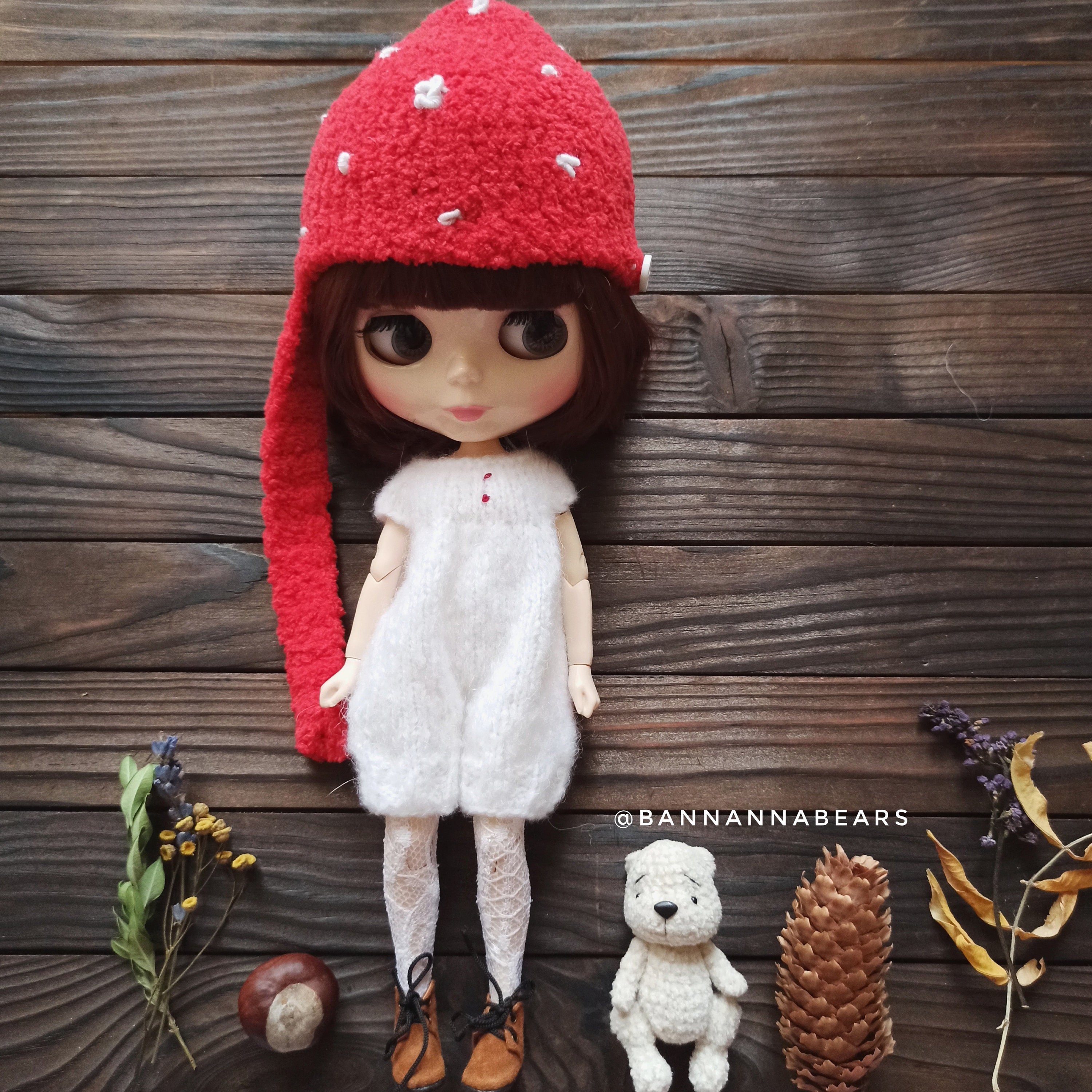 Blythe Doll CROCHET HAT PATTERN on Halloween, Fly Agaric Mushroom ...