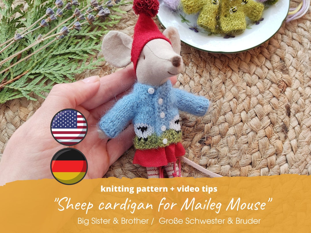 Maileg Mouse KNITTING PATTERN Sheep Cardigan for Big Sister on Easter ...
