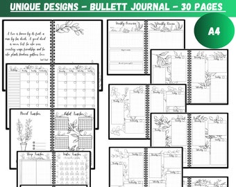 Printable Bullett Journal Printable Monthly Calendar Goal Spread Bujo ...