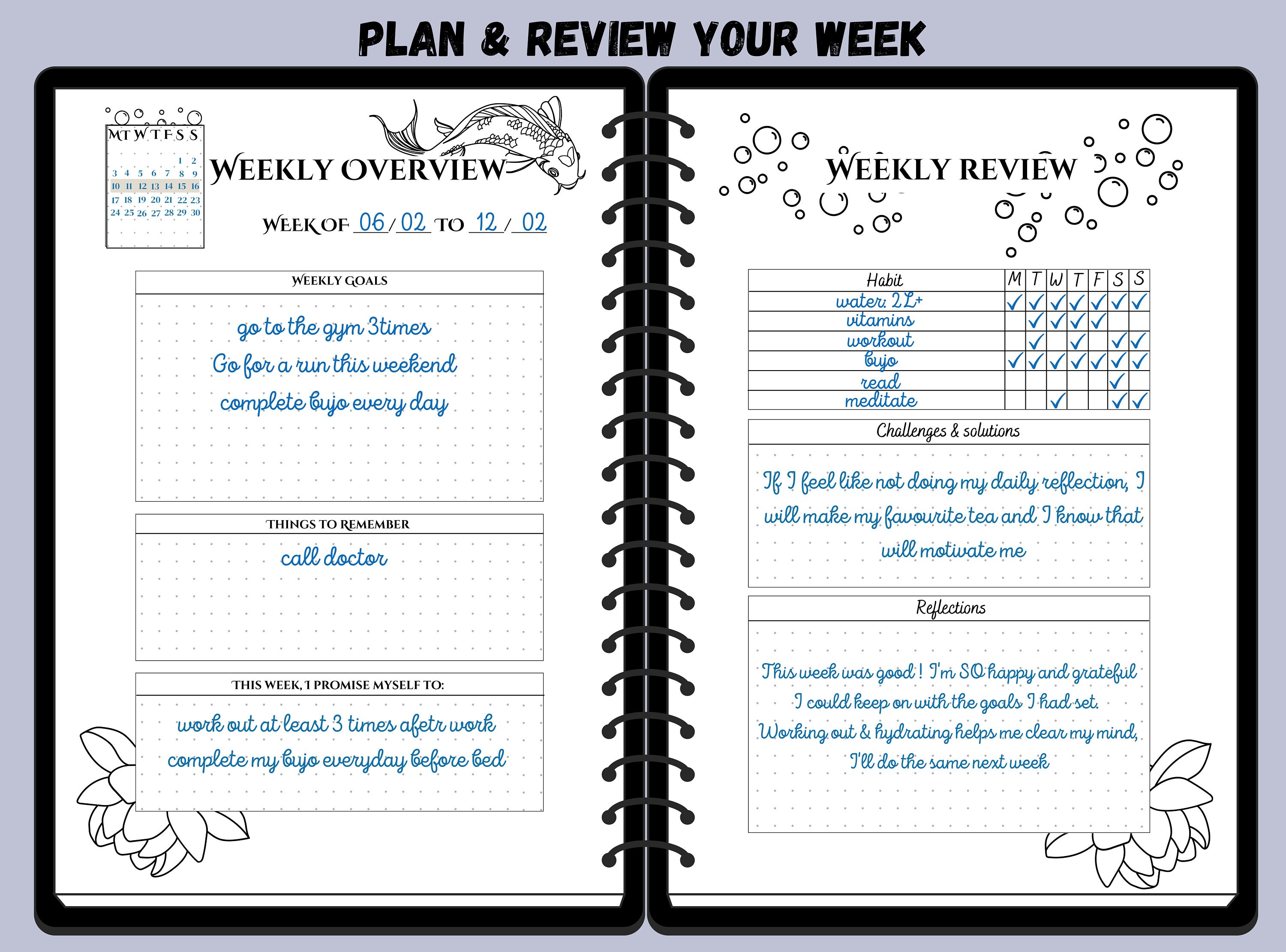 A5 Bundle Planner Bujo Bundle Printable Planner Bundle Premade Bullett ...