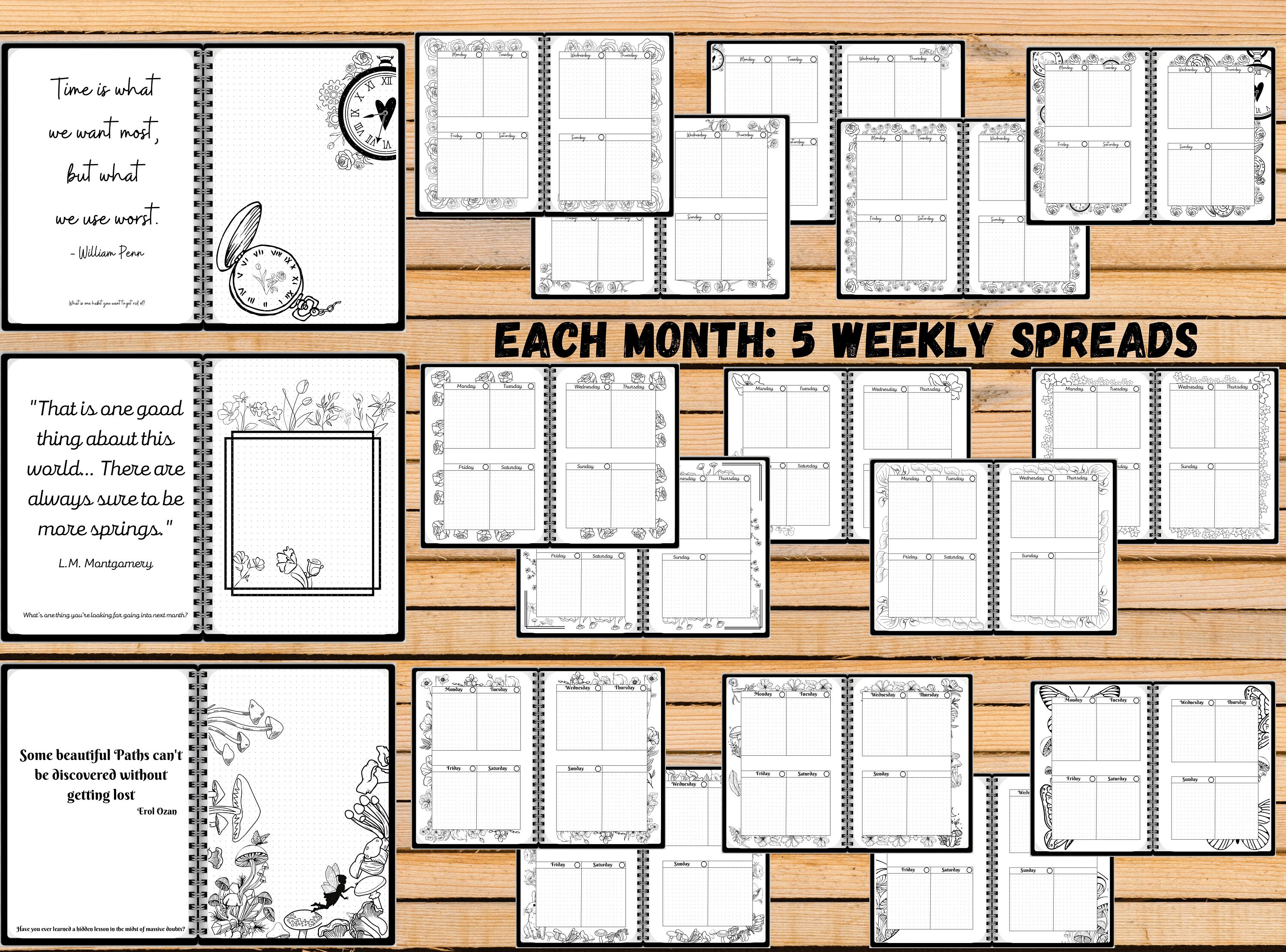 A4 Bundle Planner Bujo Bundle Printable Planner Bundle Premade Bullett ...