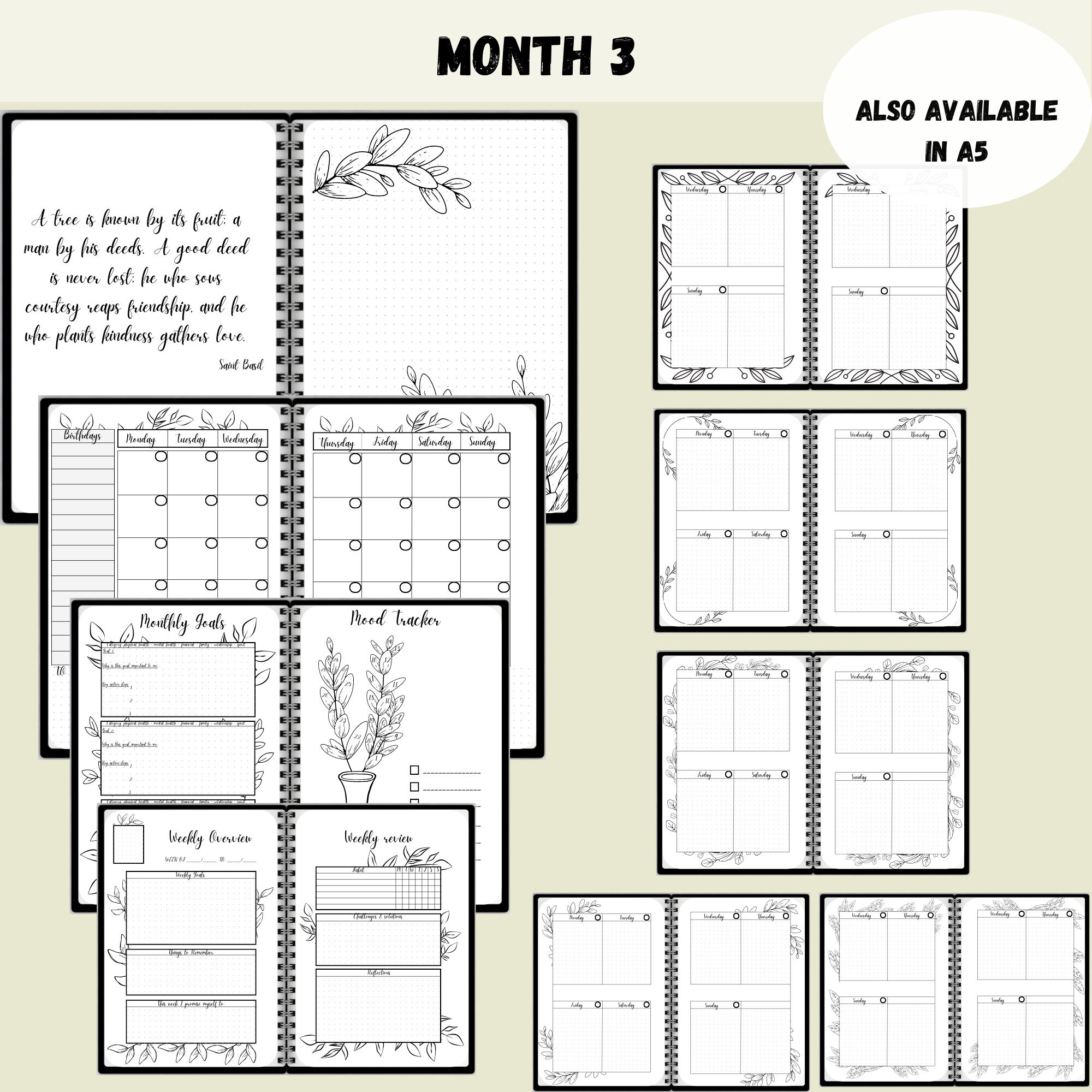 Bundle Printable Bullett Journal Premade Bundle Printable Bullett ...