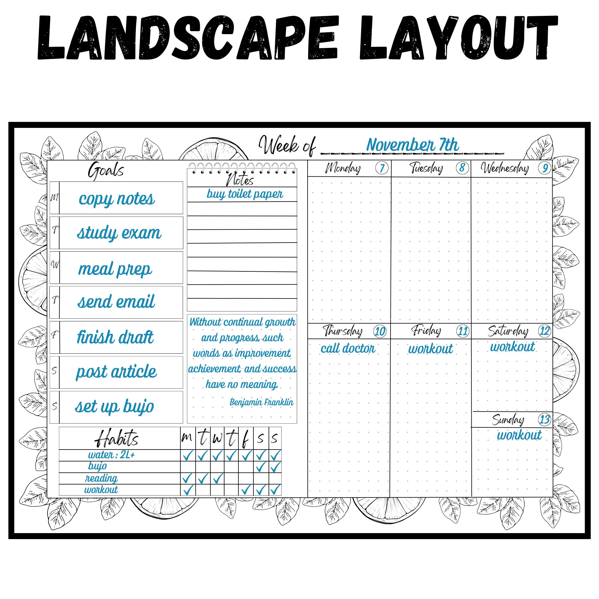 Bundle Weekly Planner Printable Planner Bundle Planner Undated Bundle ...