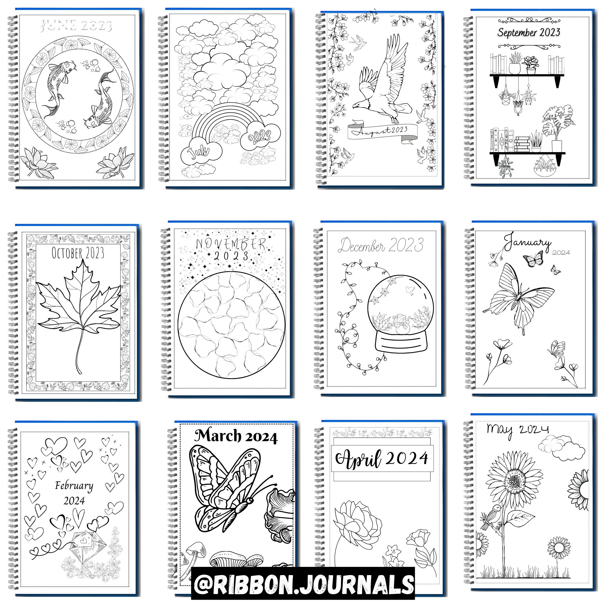 Monthly Cover Page Dated Customizable Bullet Journal Pages Bullett ...