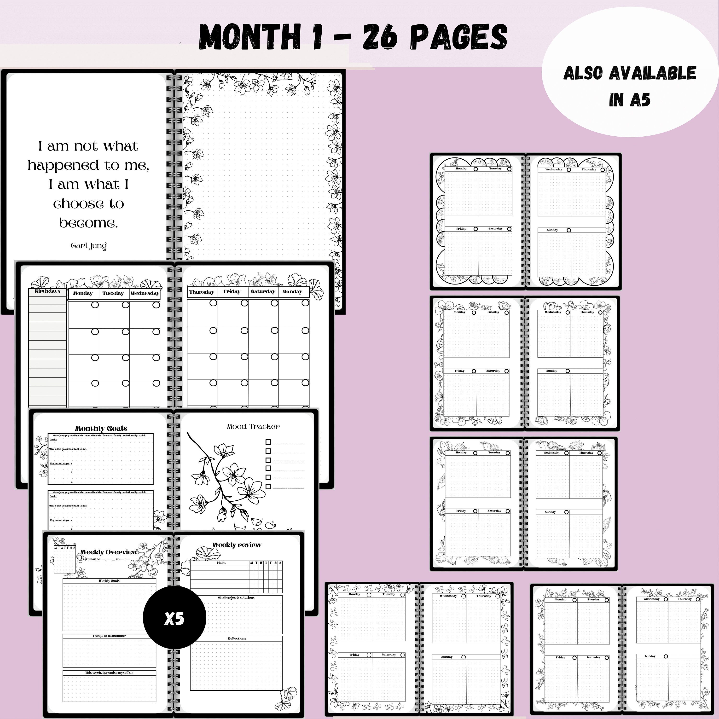 A4 Bundle Planner Bujo Bundle Printable Planner Bundle Premade Bullett ...