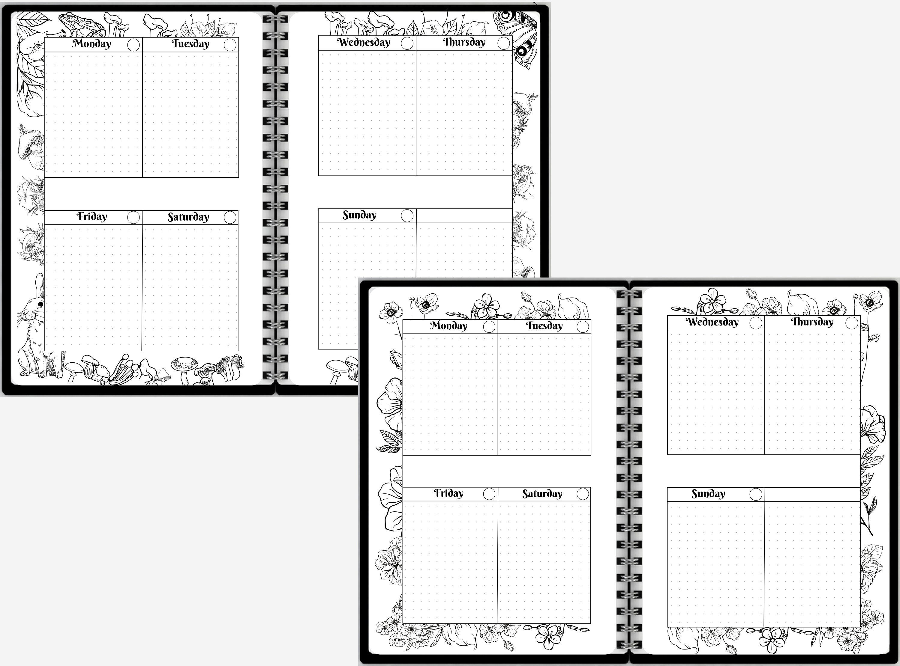 A4 Forestial Undated Premade Printable Bullet Journal Templates Refill ...