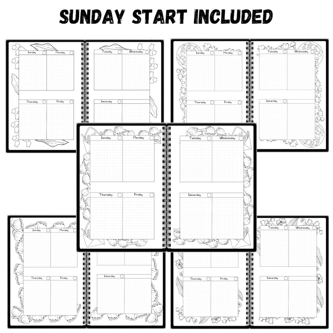 Printable Bullett Journal Printable Monthly Calendar Goal Spread Bujo ...