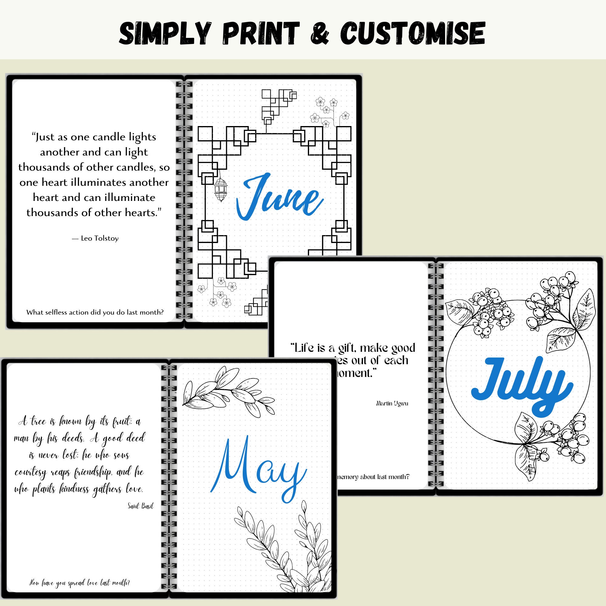 Bundle Printable Bullett Journal Premade Bundle Printable Bullett ...