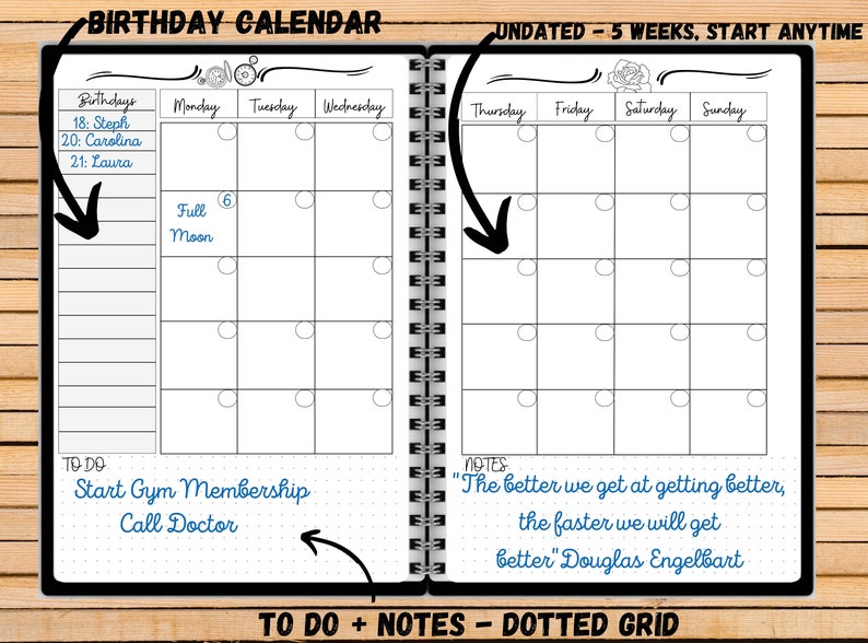 A4 Bundle Planner Bujo Bundle Printable Planner Bundle Premade Bullett ...