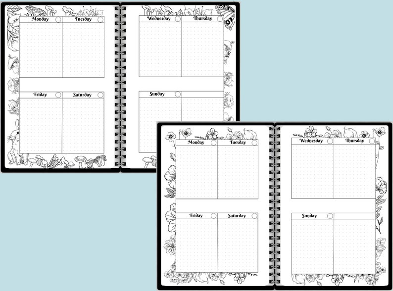 A5 Forestial Undated Premade Printable Bullet Journal Templates Refill ...