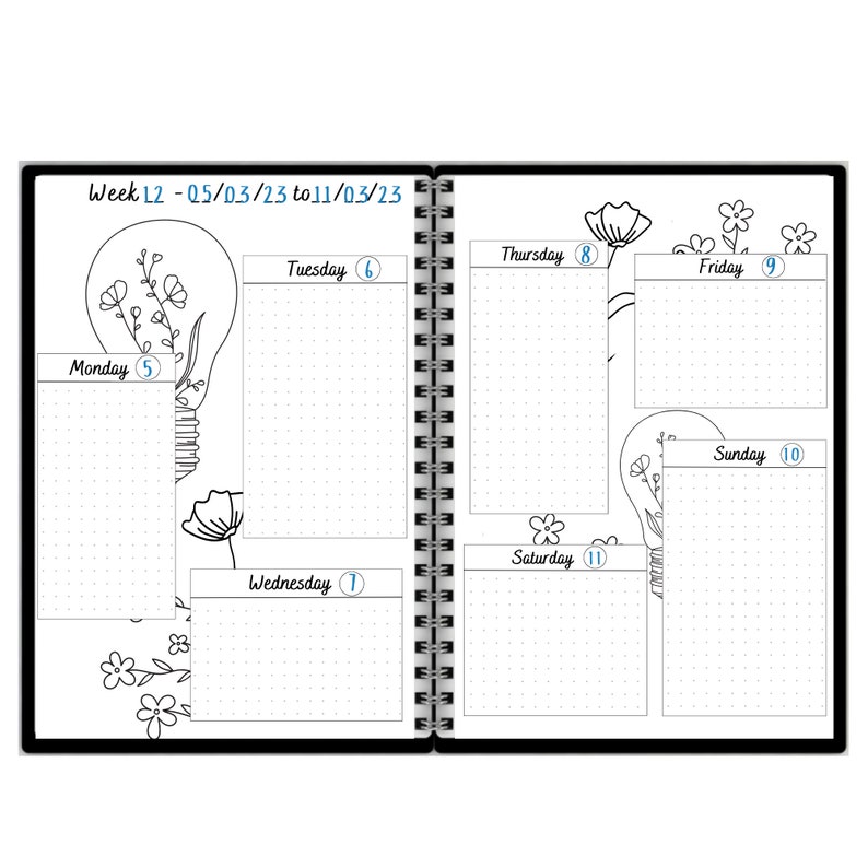 A4 Undated Weekly Planner Printable Planner Monday Start - Etsy