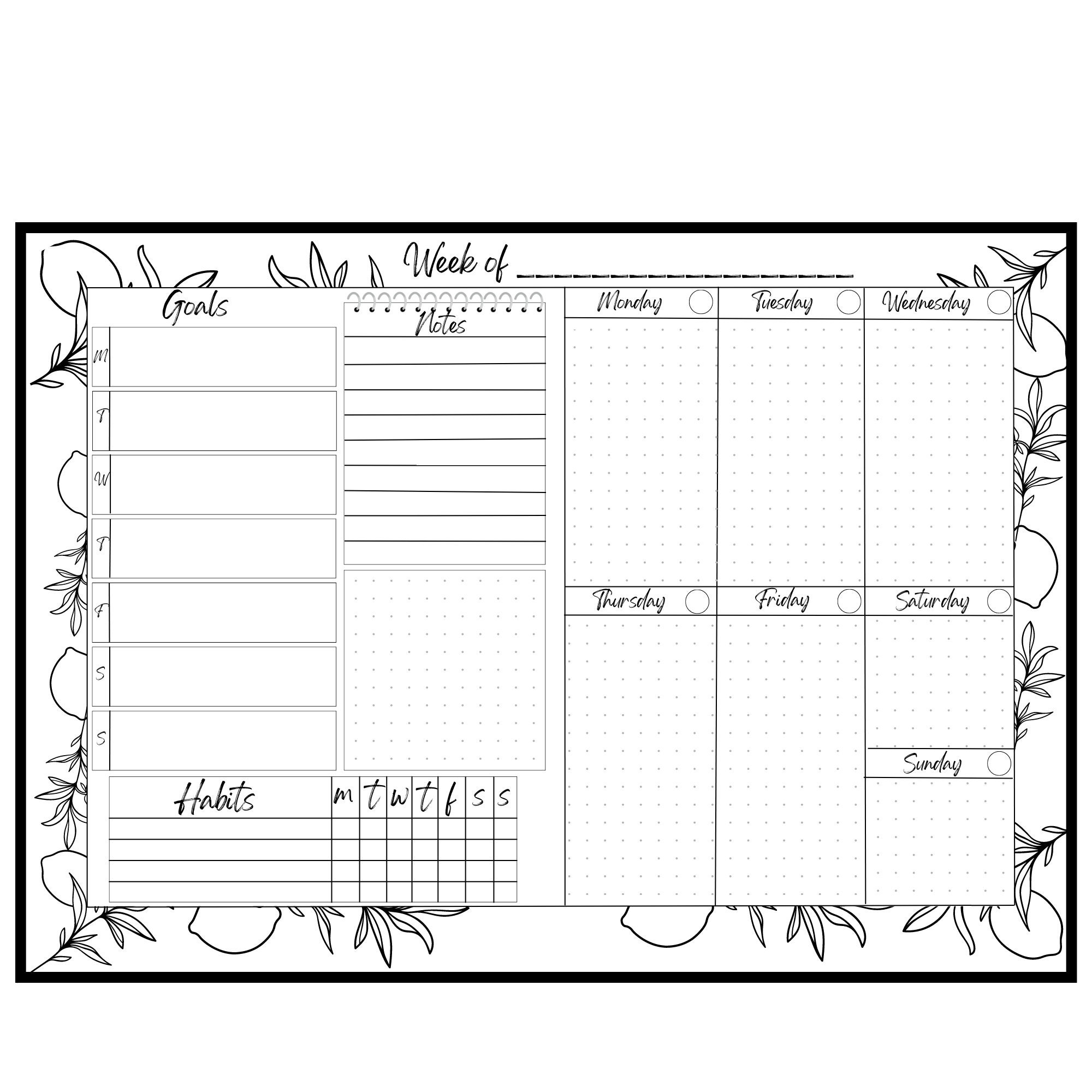 Bundle Weekly Planner Printable Planner Bundle Planner Undated Bundle ...