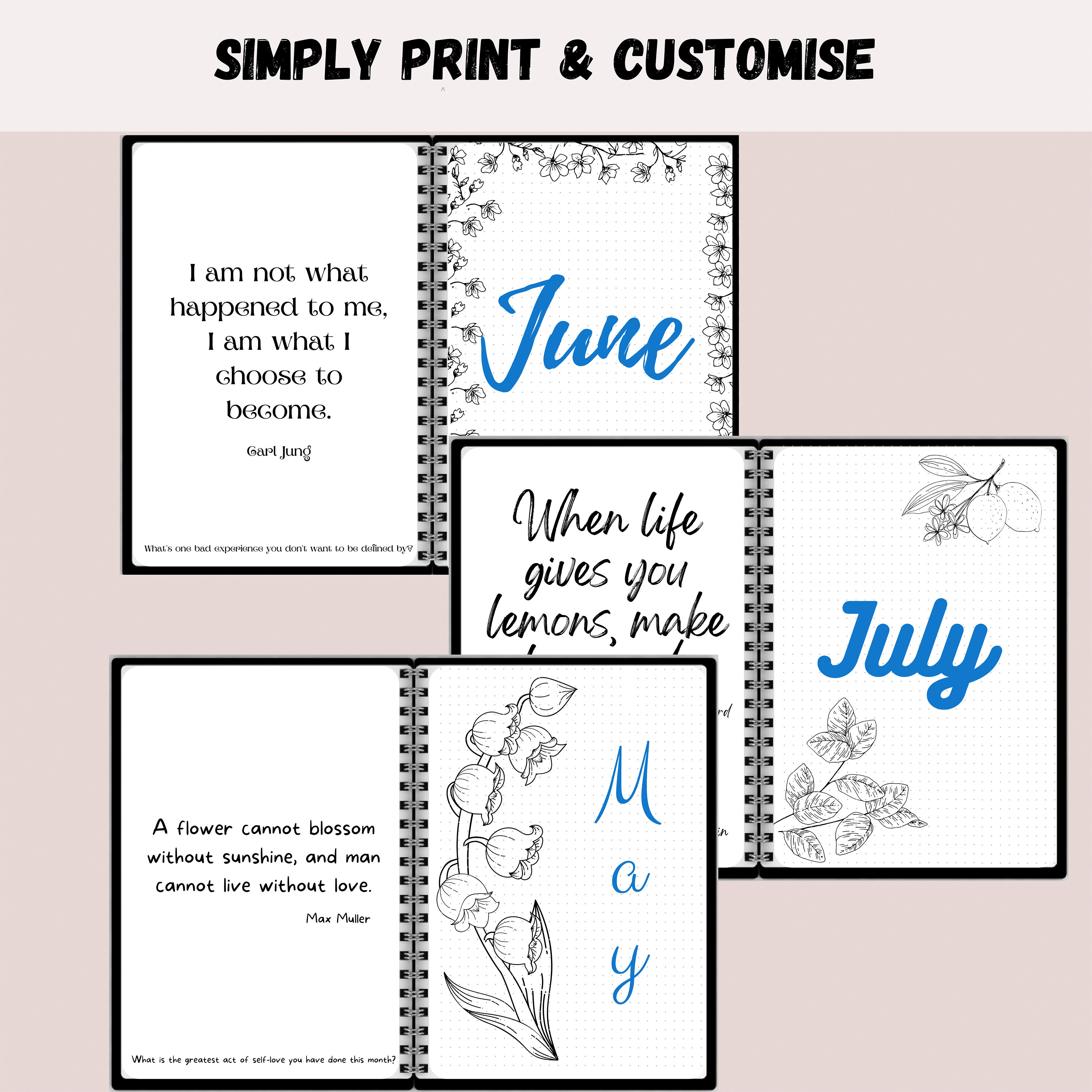 A5 Bundle Planner Bujo Bundle Printable Planner Bundle Premade Bullett ...