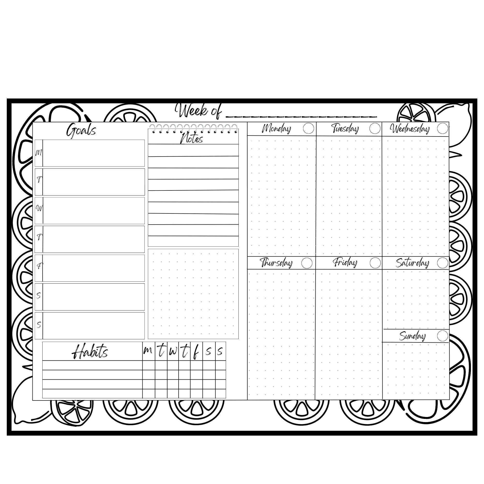 Bundle Weekly Planner Printable Planner Bundle Planner Undated Bundle ...
