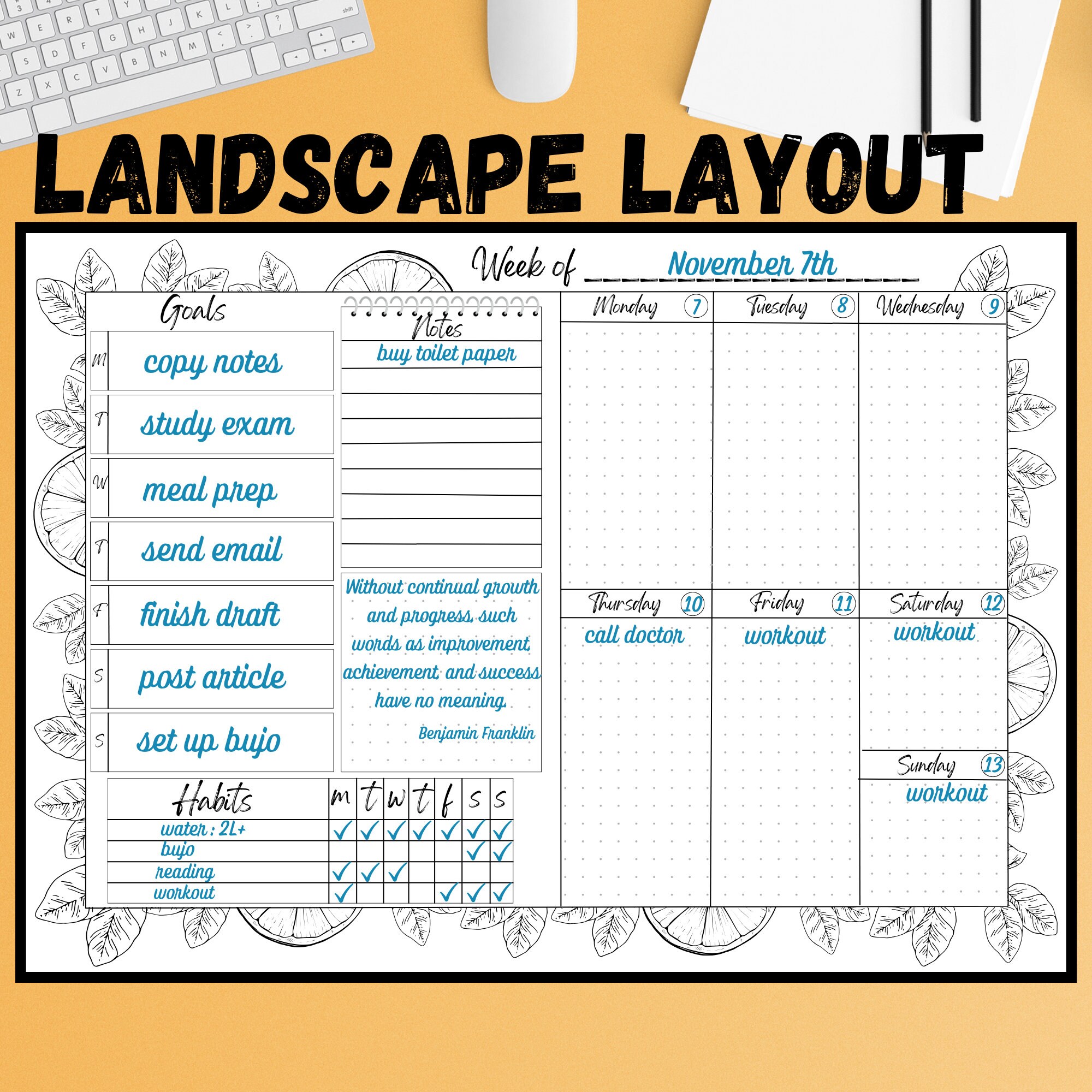 Bullett Journal Printable Page Planner Printable Template - Etsy